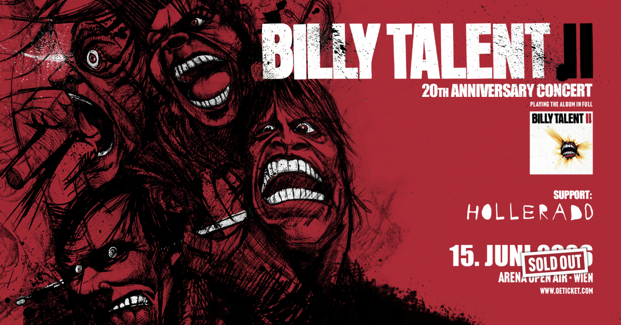 BILLY TALENT @ Arena Wien, Wien · 15.06.2026 · Volume Events